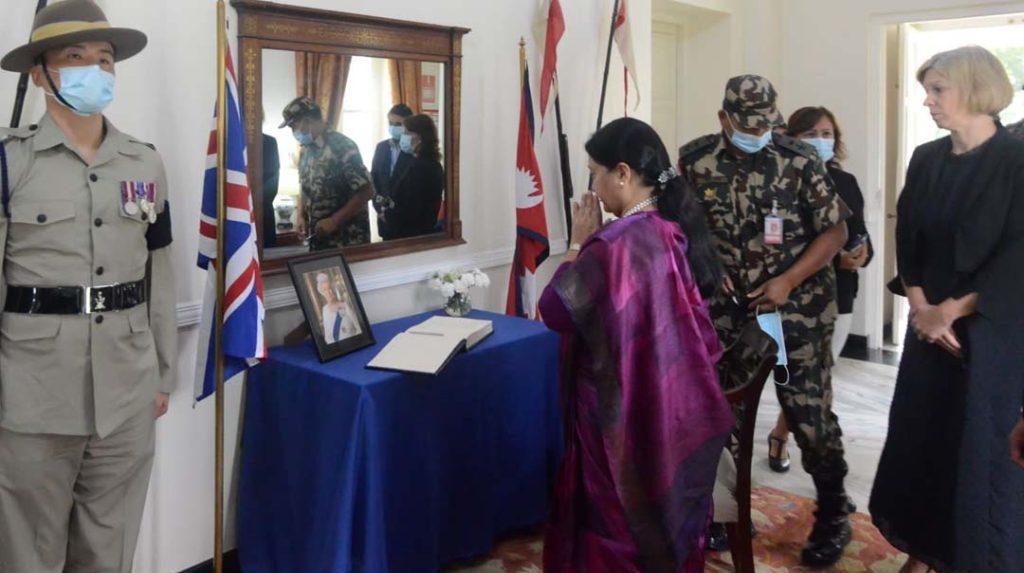 » राष्ट्रपति भण्डारी बेलायती दूतावासमा